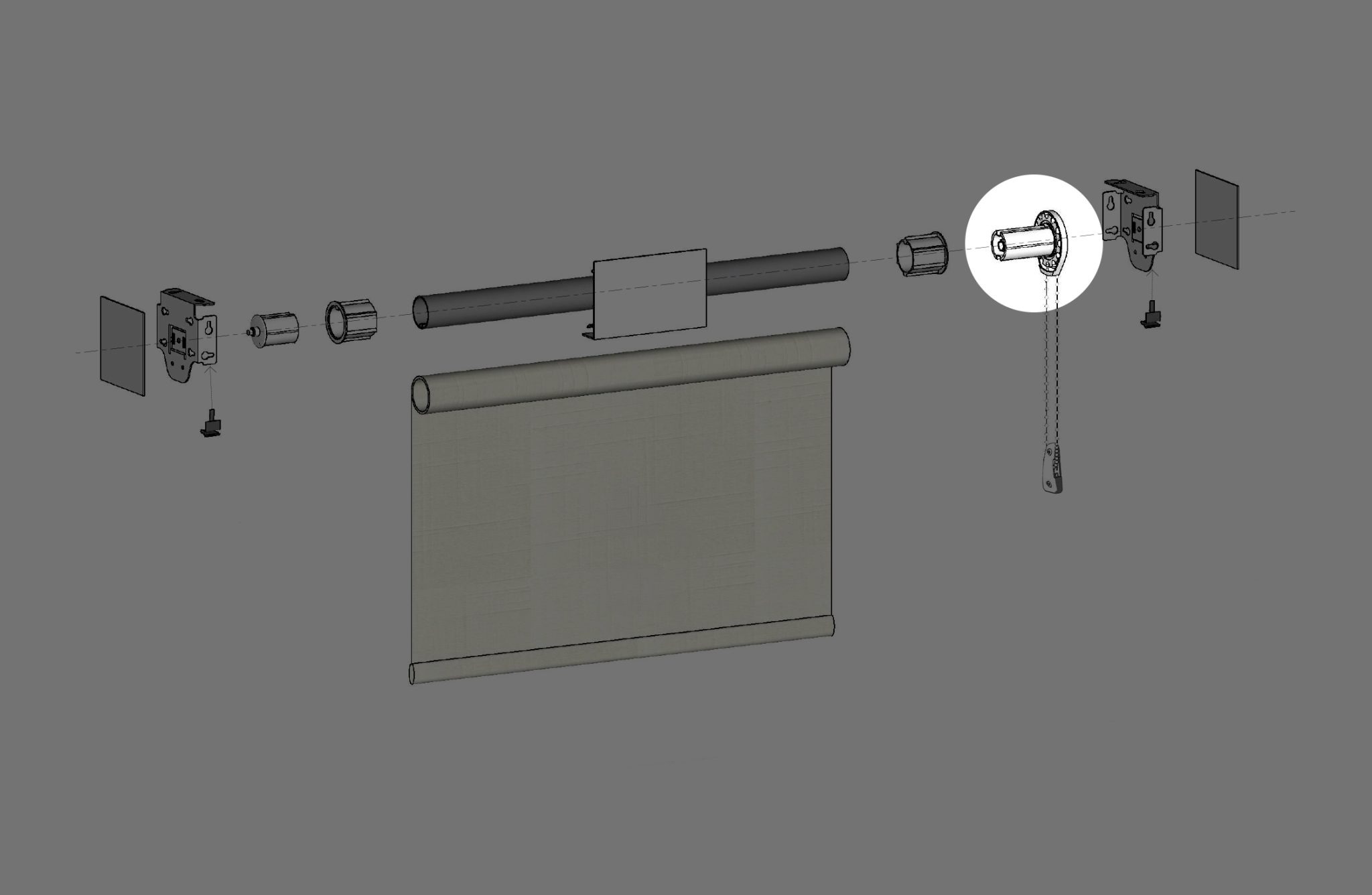 Roller Shade Clutch for 1.5" tube | White - Fabtex